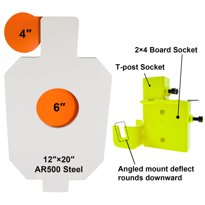AR500 Steel Hostage Target 12" x 20" x 1/2" Armored Steel Bullseye Rea ...