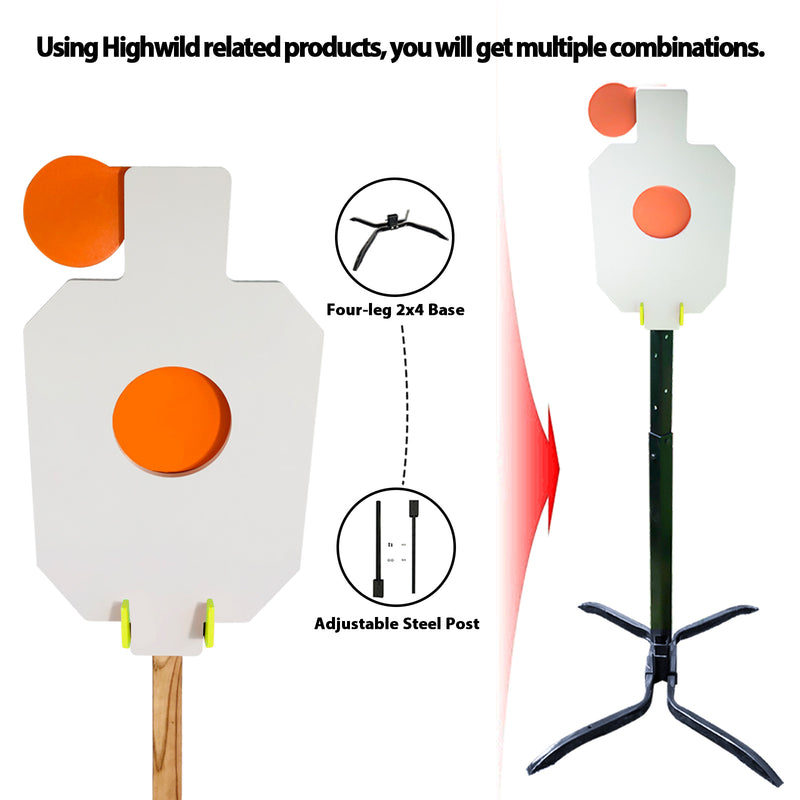AR500 Steel Hostage Target 12" x 20" x 1/2" Armored Steel Bullseye Rea ...