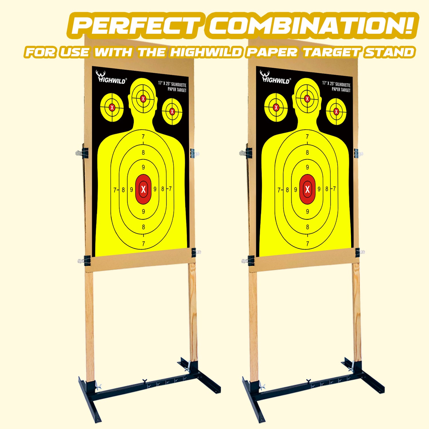 Shooting Range Silhouette Paper Target - 17X25 Inches (Black & Yellow ...