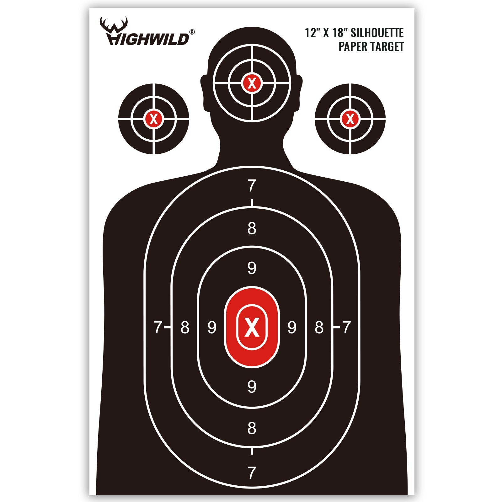 Shooting Range Silhouette Paper Target - 12X18 Inches (25 Pack) – Highwild